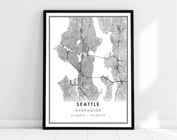 Seattle Travel Poster - Etsy