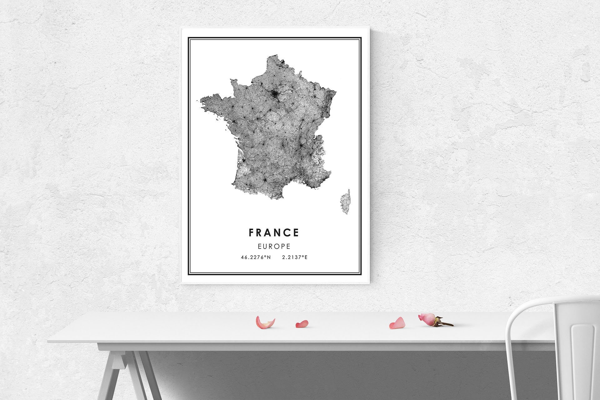 France country map print poster canvas France Europe Country | Etsy