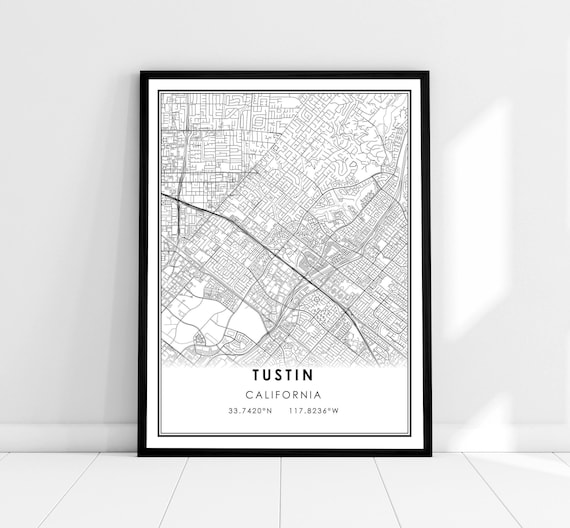 Tustin Map Print Poster Canvas California Map Print Poster - Etsy
