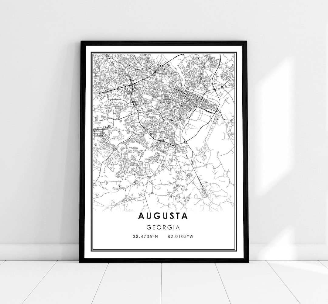Augusta Map Print Poster Canvas | Georgia Map Print Poster Canvas ...