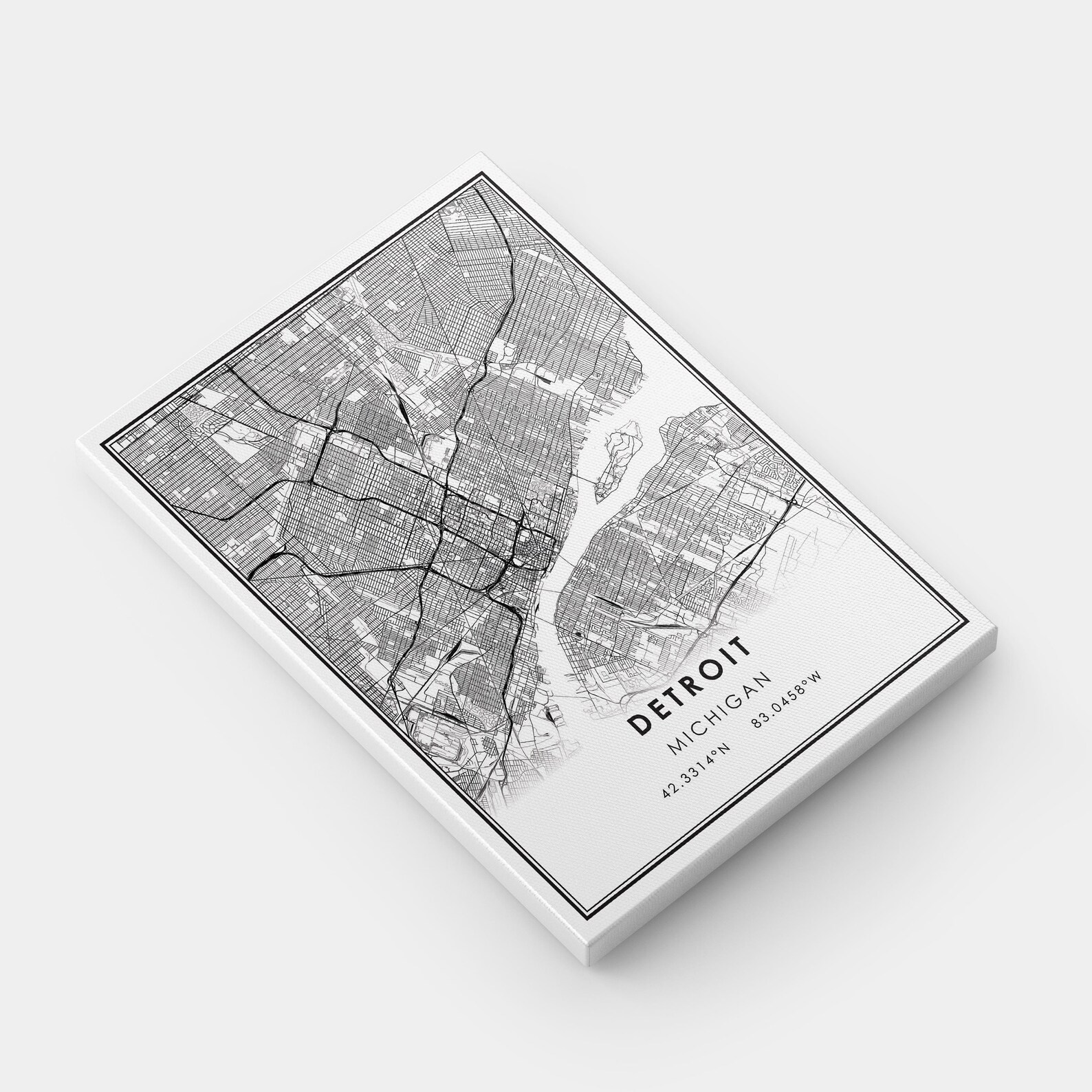 Detroit Map Print Poster Canvas Michigan Map Print Poster - Etsy