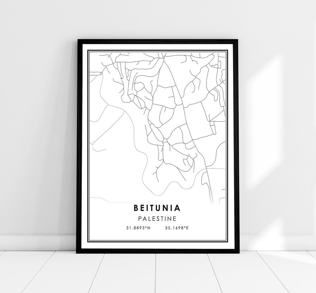 Beitunia Map Print Poster Canvas Palestine Map Print Poster - Etsy