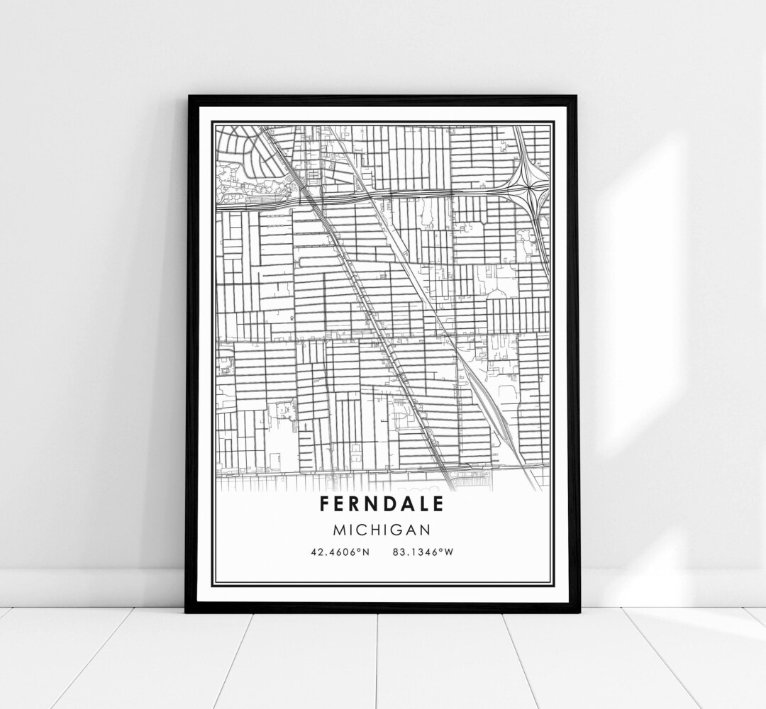 Ferndale Map Print Poster Canvas | Ferndale Map Print Poster Canvas ...