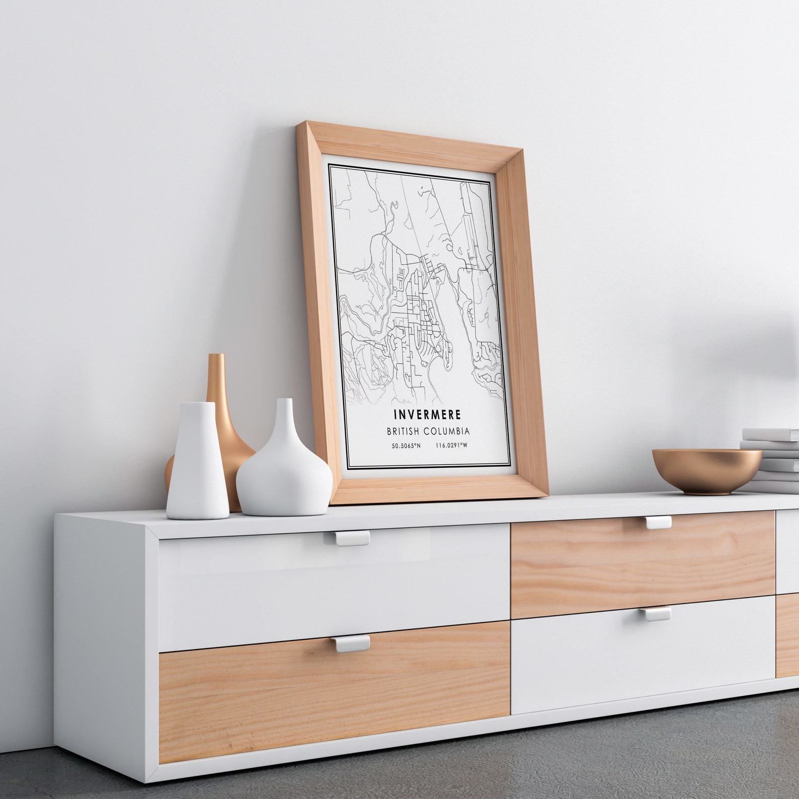 Invermere Map Print Poster Canvas british Columbia Map Print - Etsy