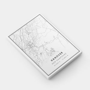Hanover Map Print Poster Canvas | New Hampshire Map Print Poster Canvas ...
