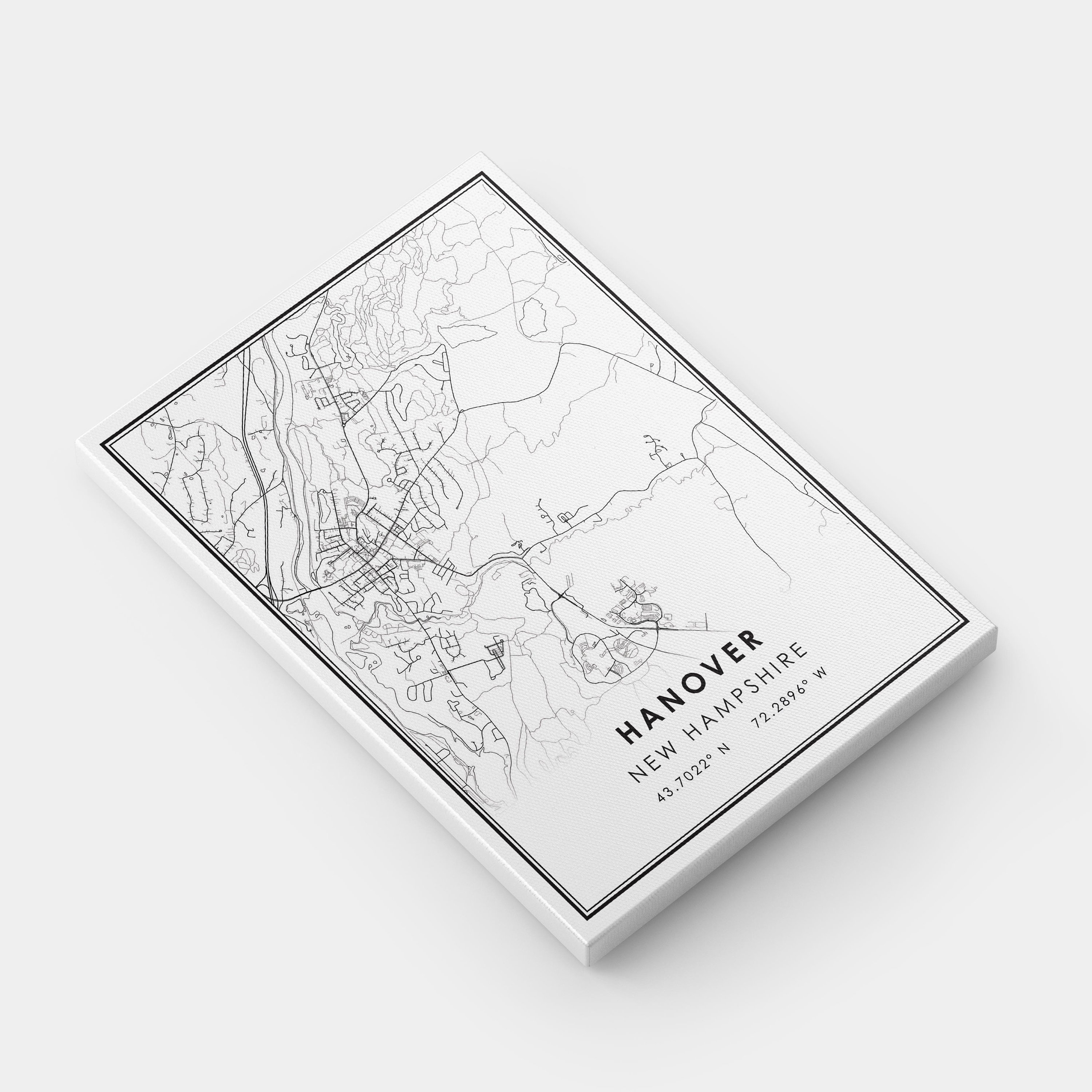 Hanover Map Print Poster Canvas | New Hampshire Map Print Poster Canvas ...