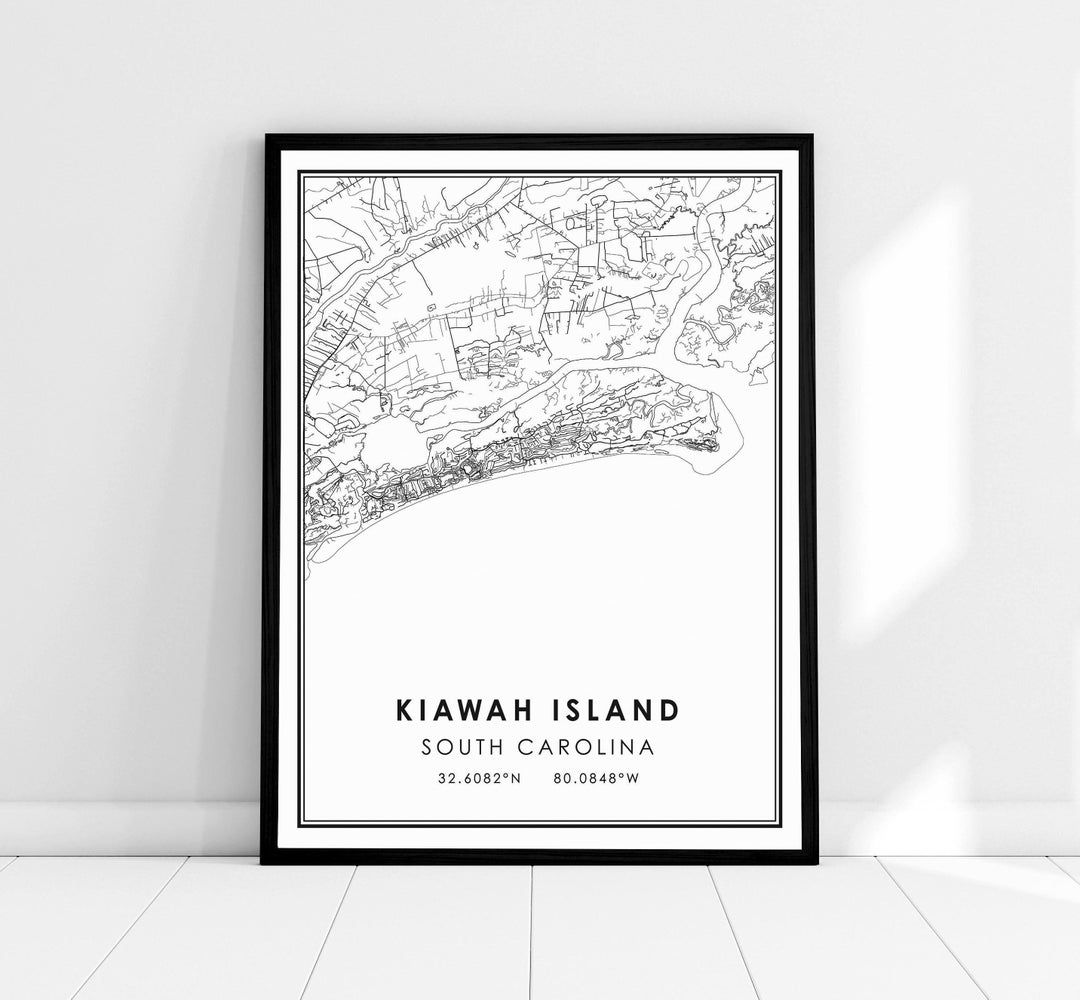 Kiawah Island South Carolina Map Print Poster Canvas | Kiawah Island ...