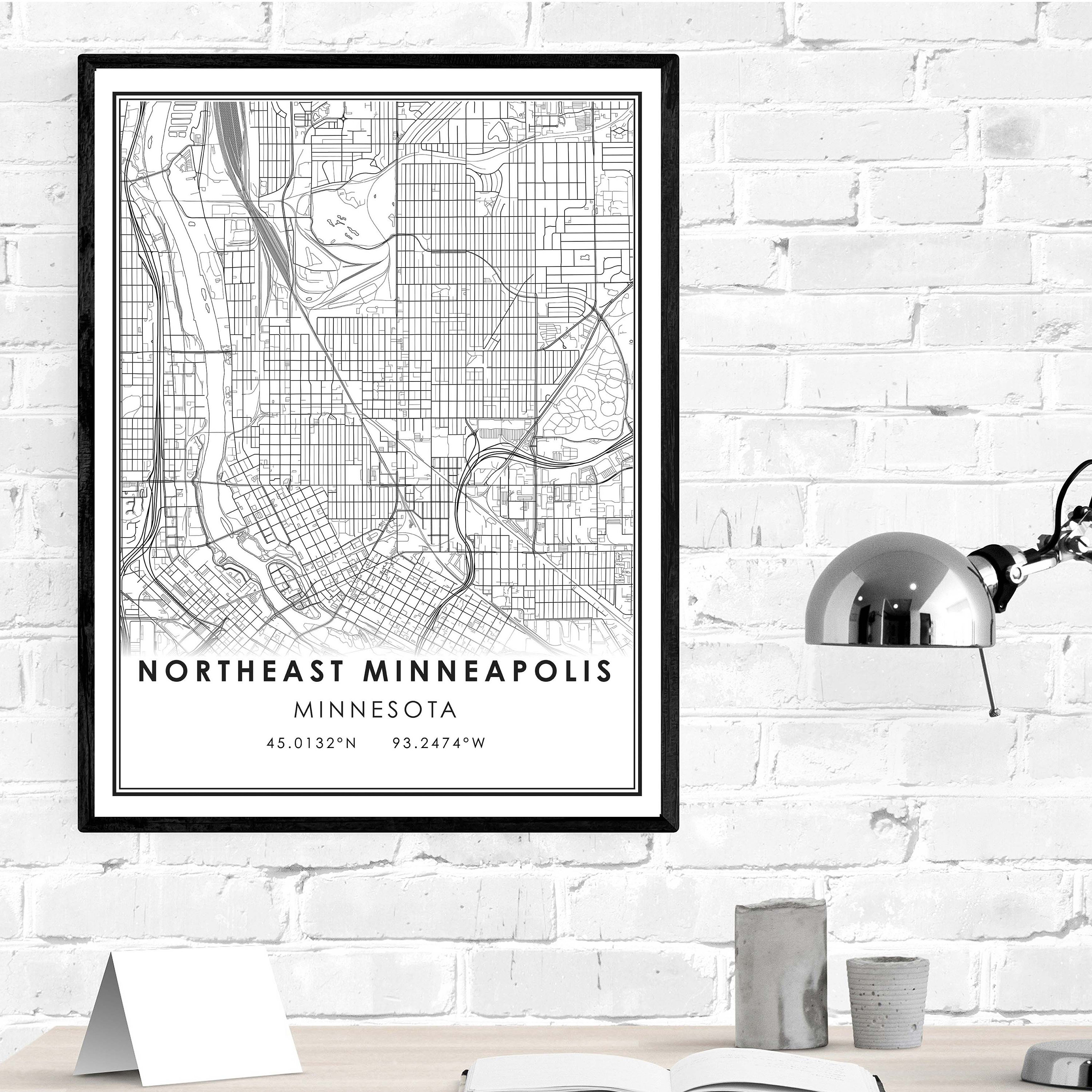 Northeast Minneapolis map print poster canvas Northeast | Etsy