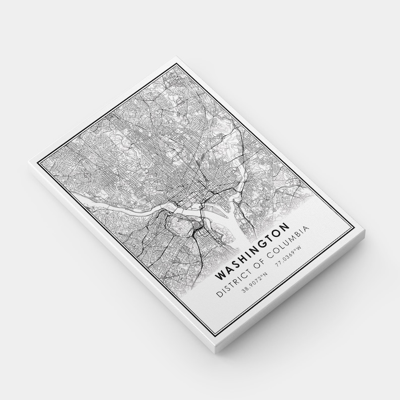 Washington Map Print Poster Canvas Washington Dc City Map - Etsy