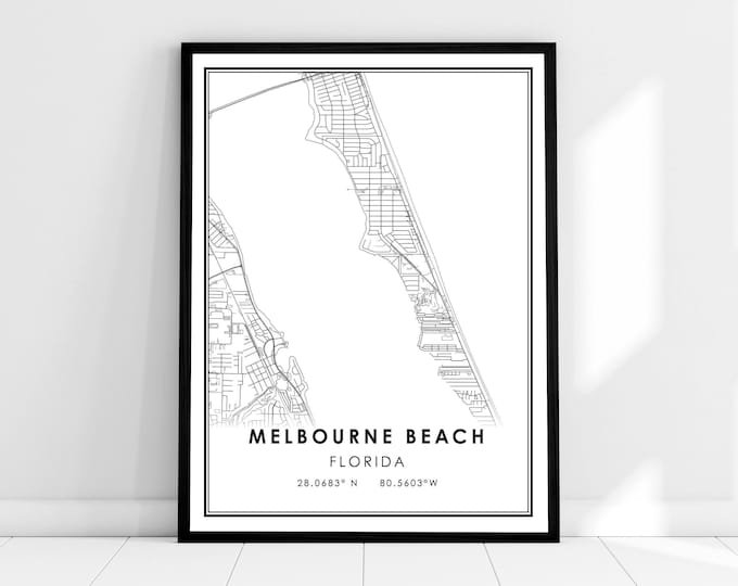 Melbourne Florida Map Printable, Melbourne FL Map Art, Melbourne Wall ...