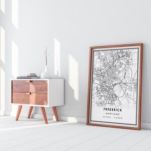 Frederick Map Print Poster Canvas | Maryland Map Print Poster Canvas ...
