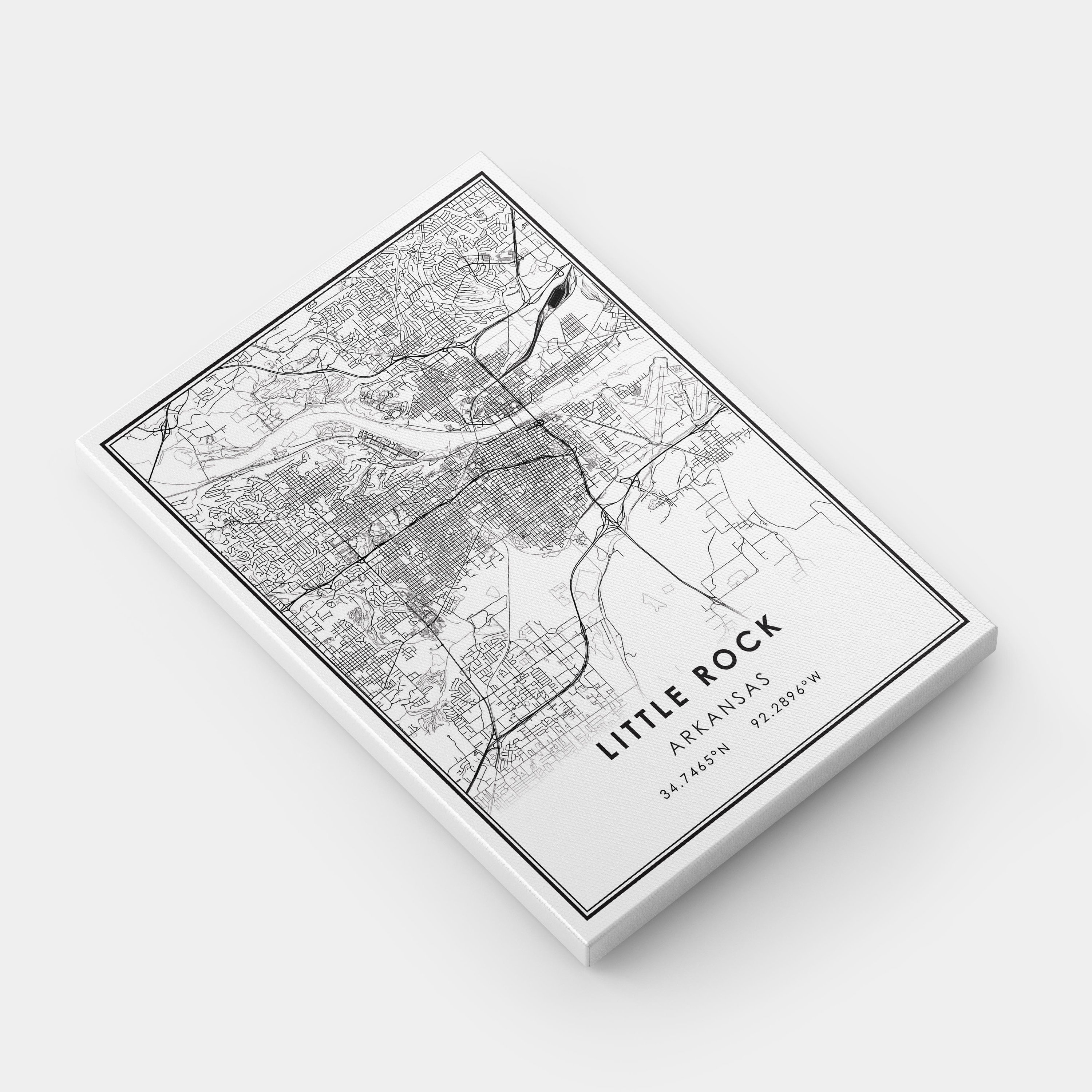 Little Rock Map Print Poster Canvas | Arkansas Map Print Poster Canvas ...