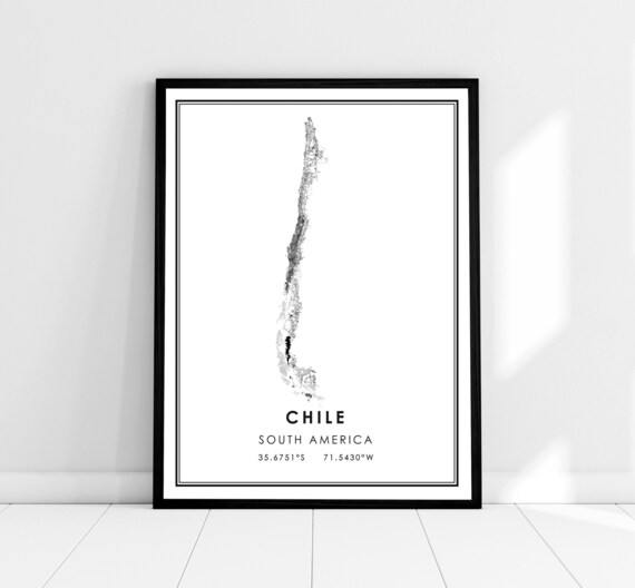 Chile Country Map Print Poster Canvas South America Map - Etsy