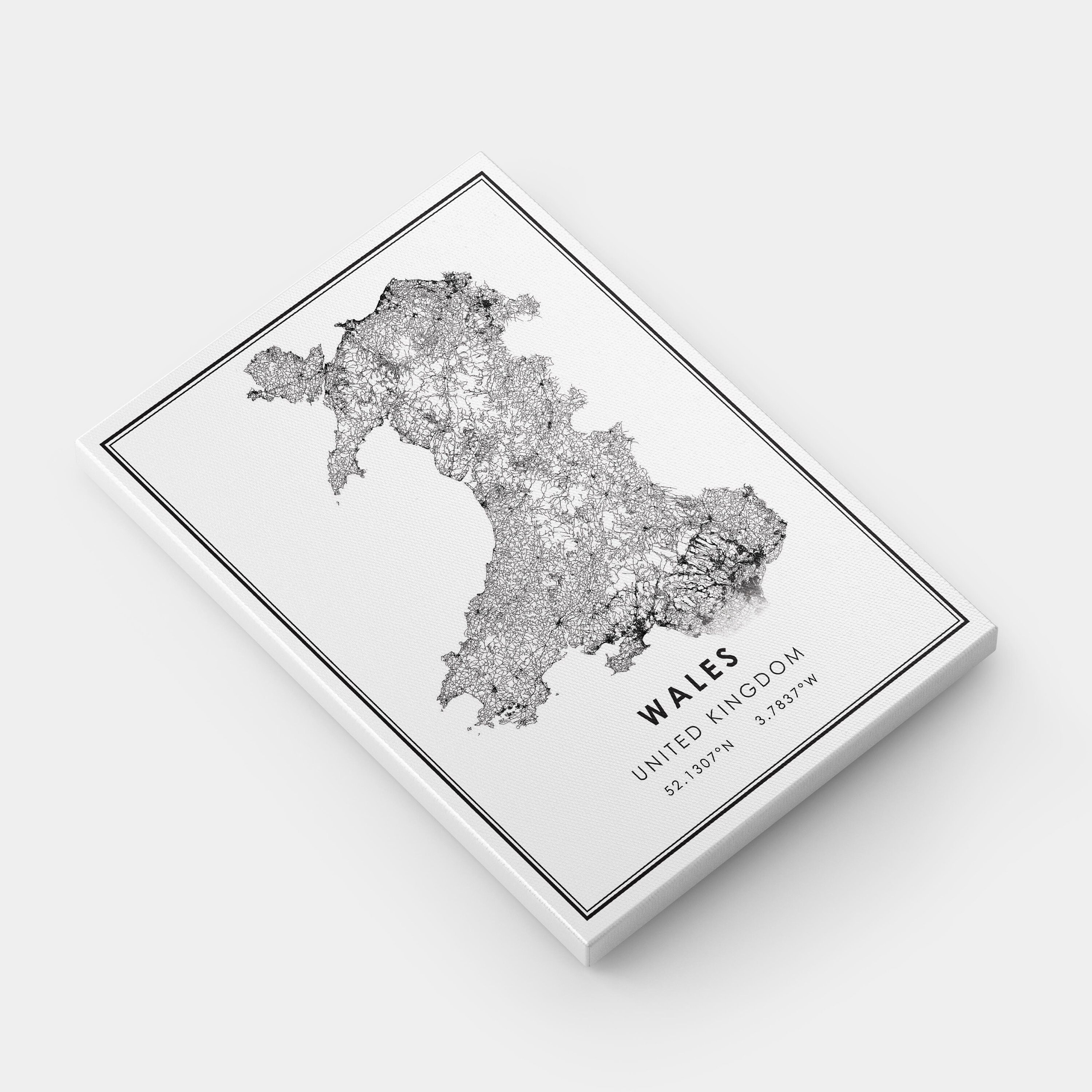 Wales Country Map Print Poster Canvas United Kingdom Map - Etsy