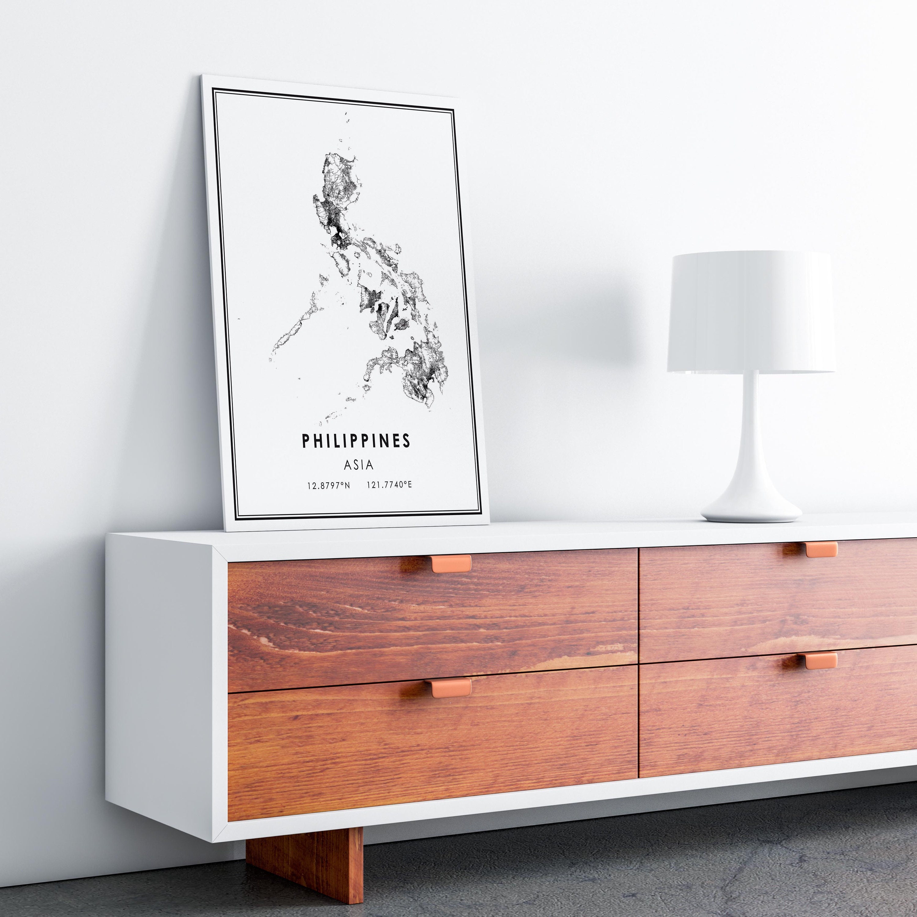 Philippines Map Print Poster Canvas Philippines Road Map | Etsy