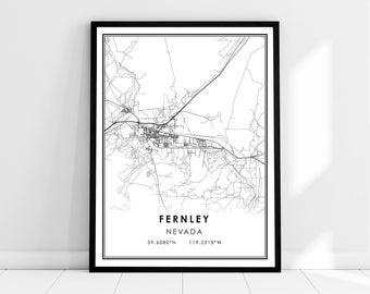 Fernley Map Canvas - Etsy