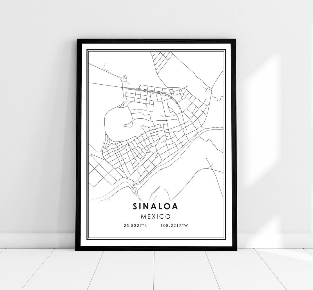 Sinaloa Map Print Poster Canvas | Mexico Map Print Poster Canvas ...