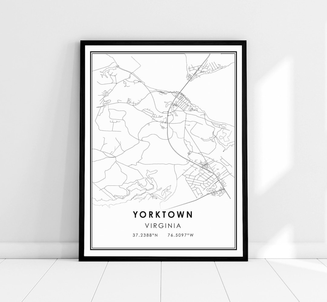 Yorktown Virginia Map Print Poster Canvas | Yorktown City Map Print ...
