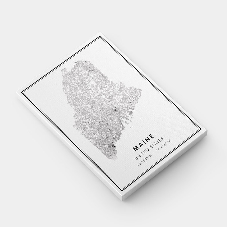 Maine United States Map Print Poster Canvas Maine United | Etsy