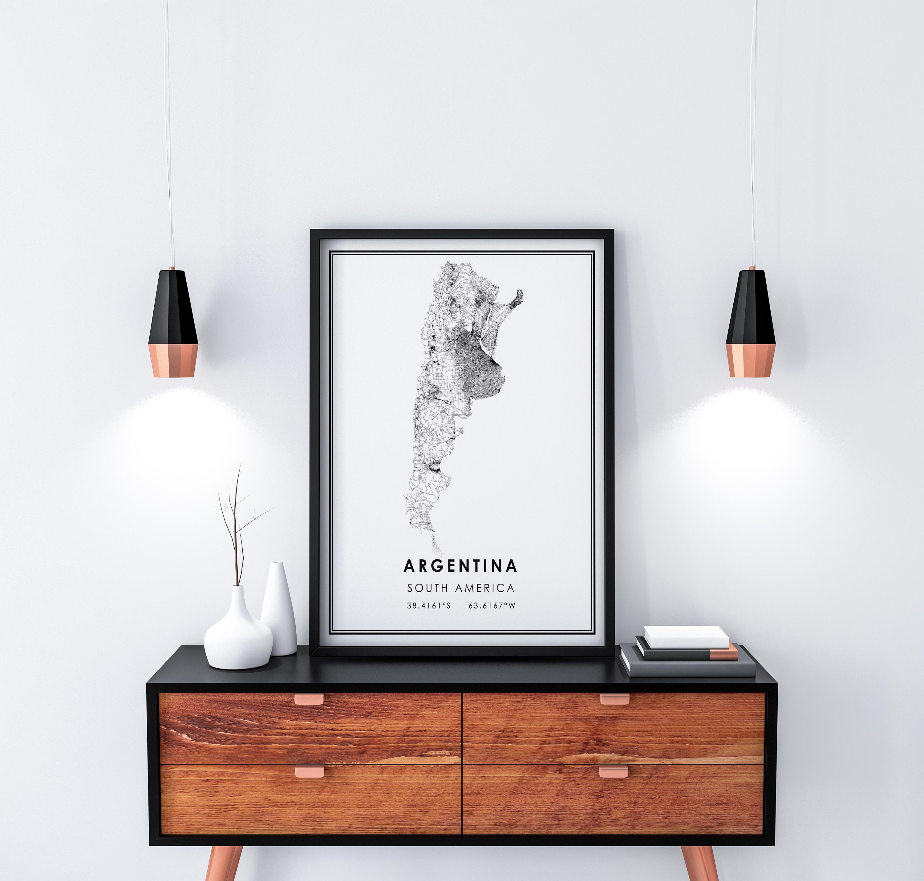 Argentina Country Map Print Poster Canvas South America - Etsy