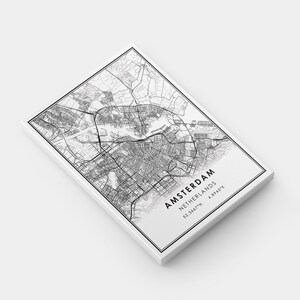 Amsterdam Map Print Poster Canvas | Netherlands Map Print Poster Canvas ...