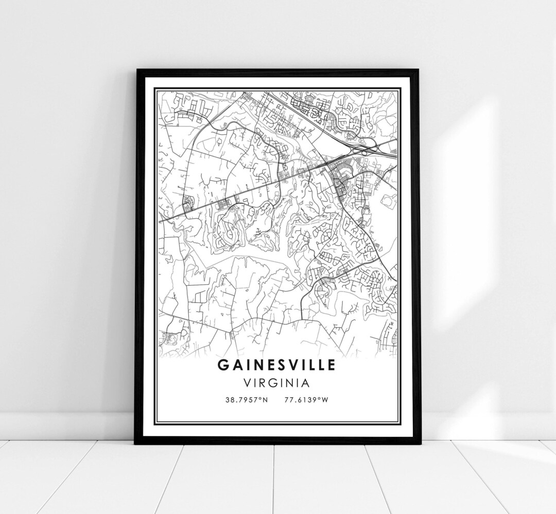 Gainesville Map Print Poster Canvas Virginia Map Print Poster Canvas ...