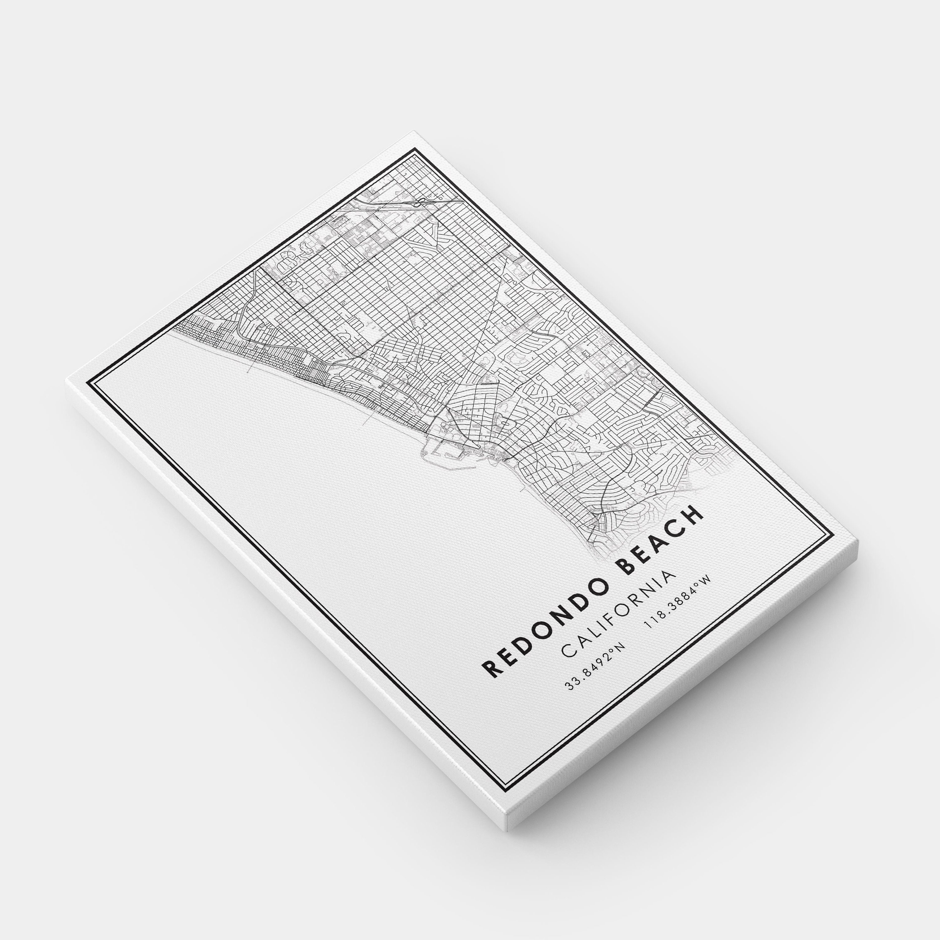 Redondo Beach Map Print Poster Canvas | California Map Print Poster ...