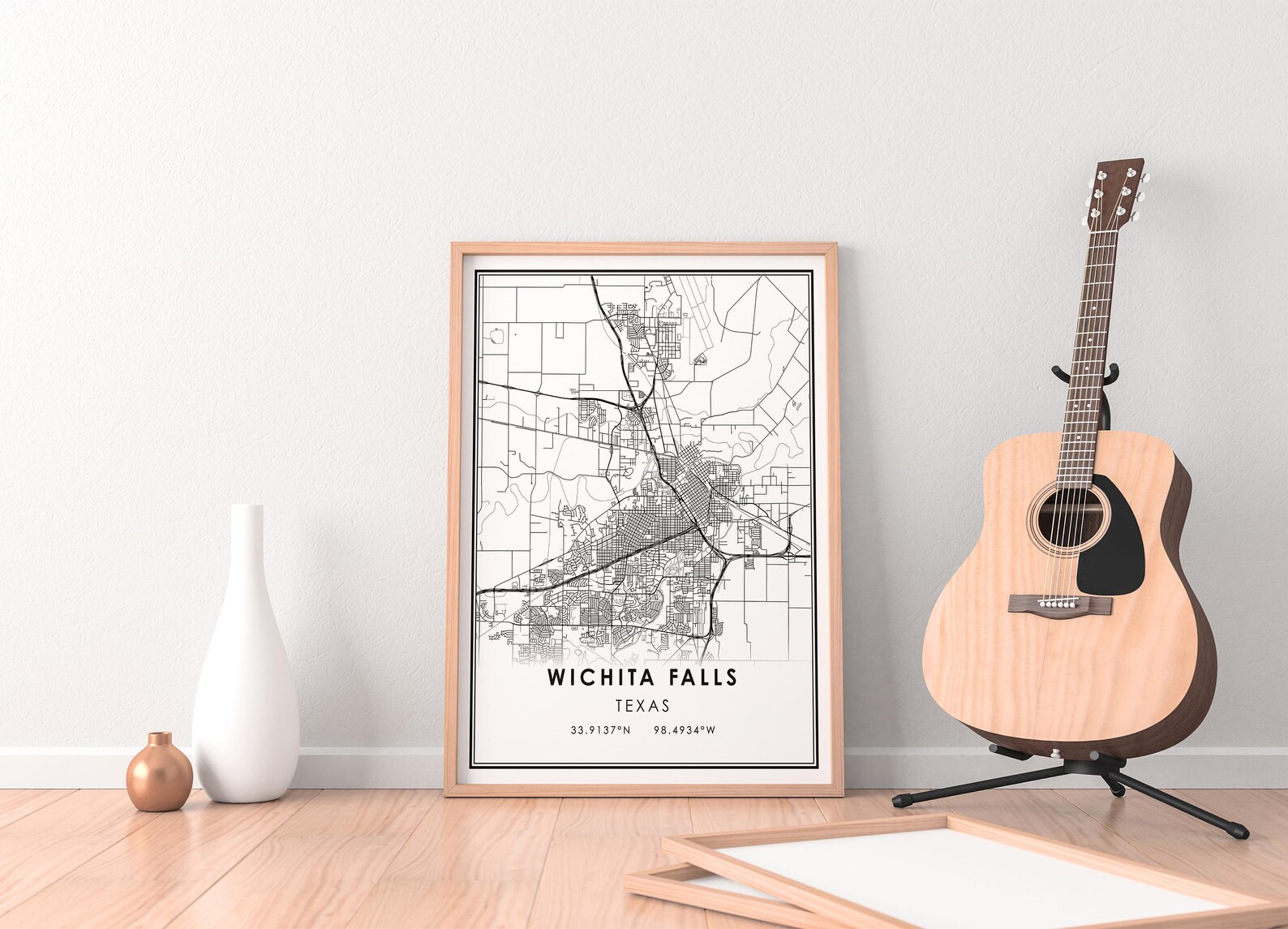 Wichita Falls Map Print Poster Canvas | Texas Map Print Poster Canvas ...