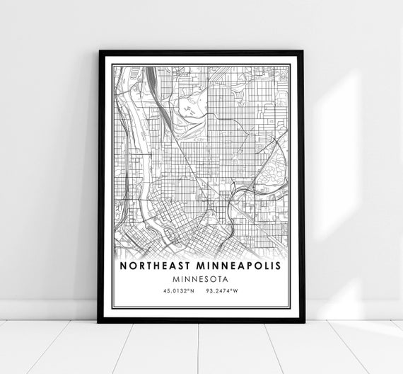 Northeast Minneapolis Map Print Poster Canvas Minnesota Map - Etsy