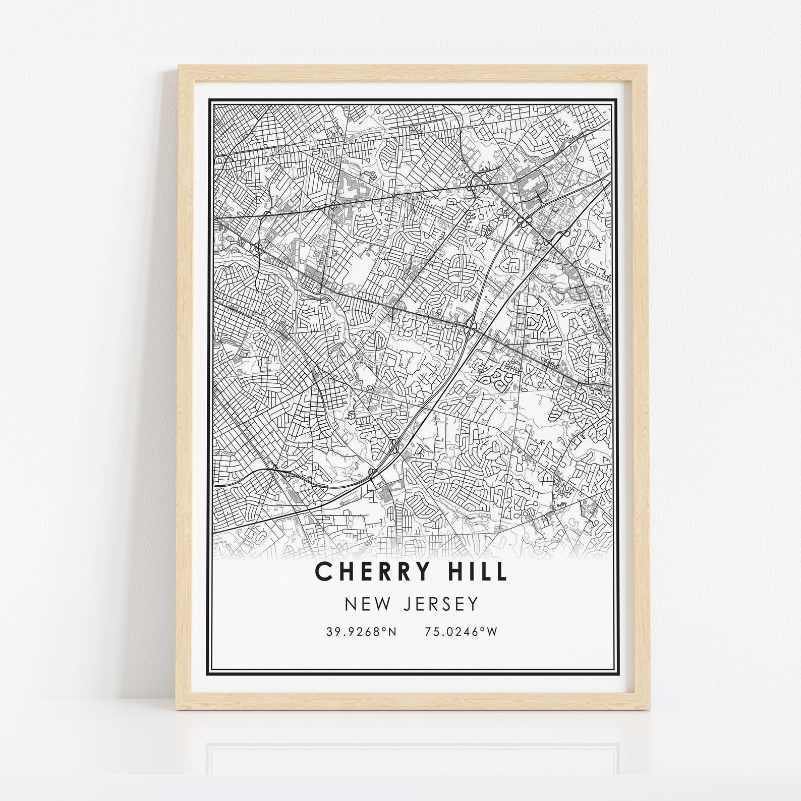 Cherry Hill Map Print Poster Canvas New Jersey Map Print - Etsy