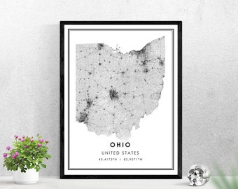 Ohio Poster Map | Etsy