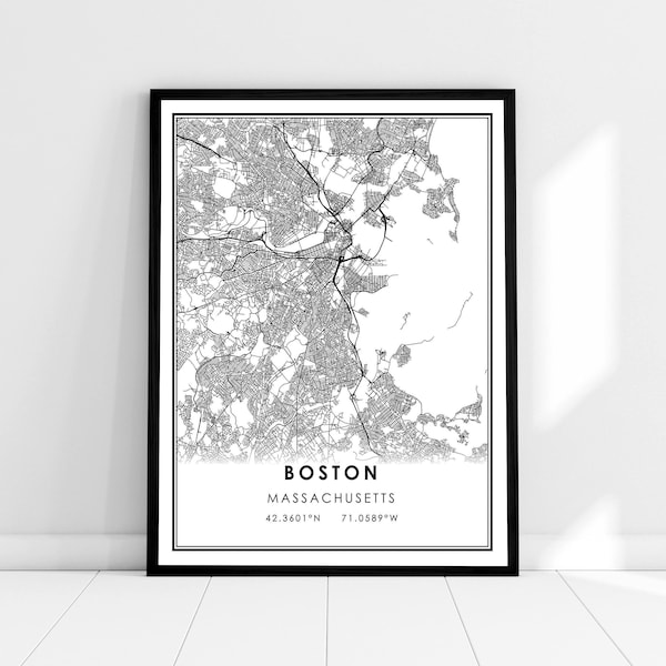 Boston Map Poster - Etsy