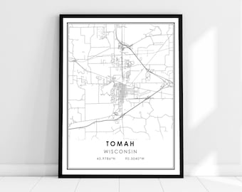 Tomah Wisconsin Map - Etsy