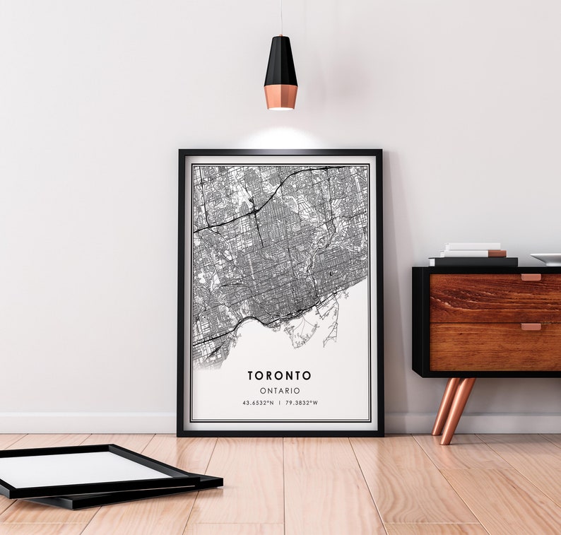 Toronto Map Print Poster Canvas Ontario Map Print Poster - Etsy Canada