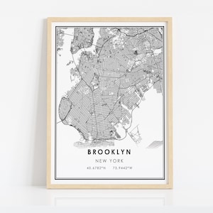 Brooklyn Map Print Poster Canvas | Brooklyn Map Print Poster Canvas ...