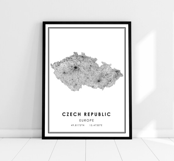 Czech Republic Country Map Print Poster Canvas Czech - Etsy