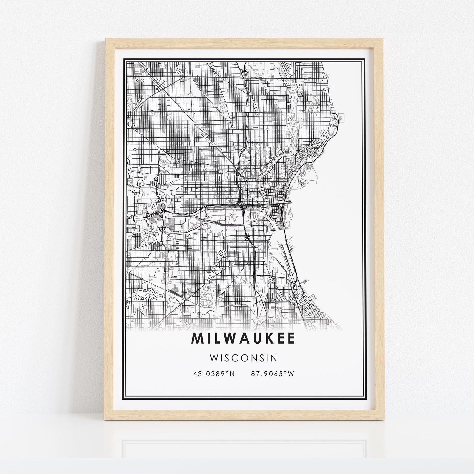 Milwaukee Map Print Poster Canvas Wisconsin Map Print Poster - Etsy