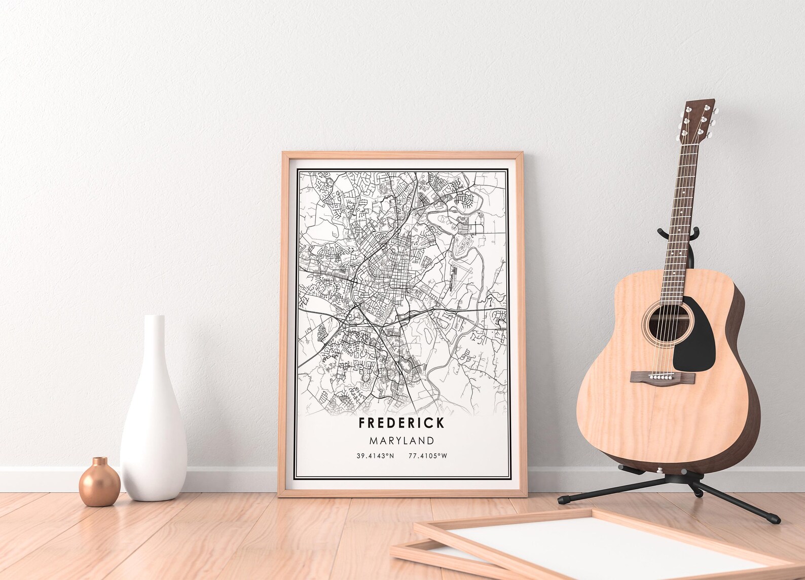 Frederick Map Print Poster Canvas Maryland Map Print Poster - Etsy