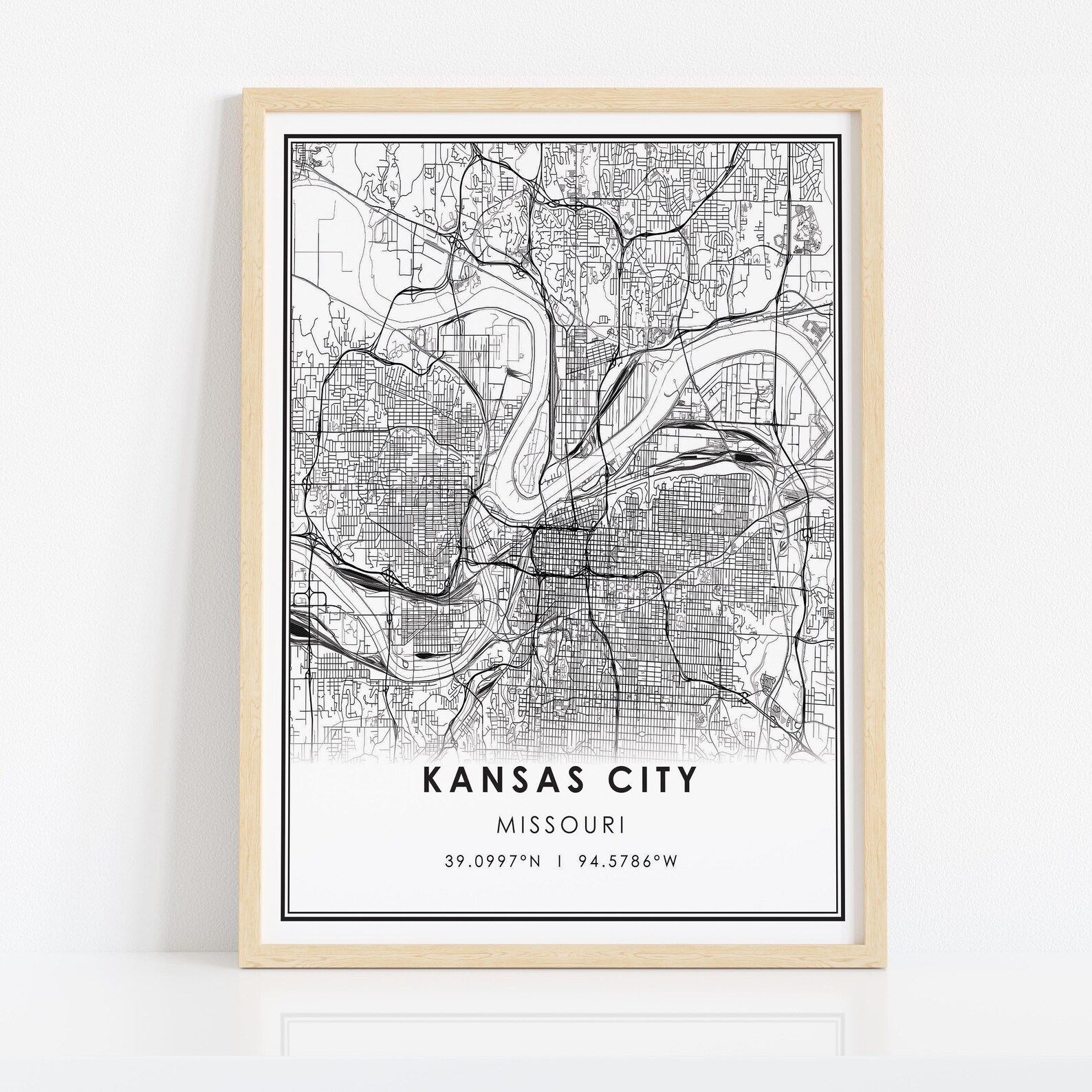 Kansas City Map Print Poster Canvas Missouri Map Print - Etsy