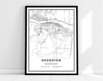 Michigan Tech University Map Poster - Etsy