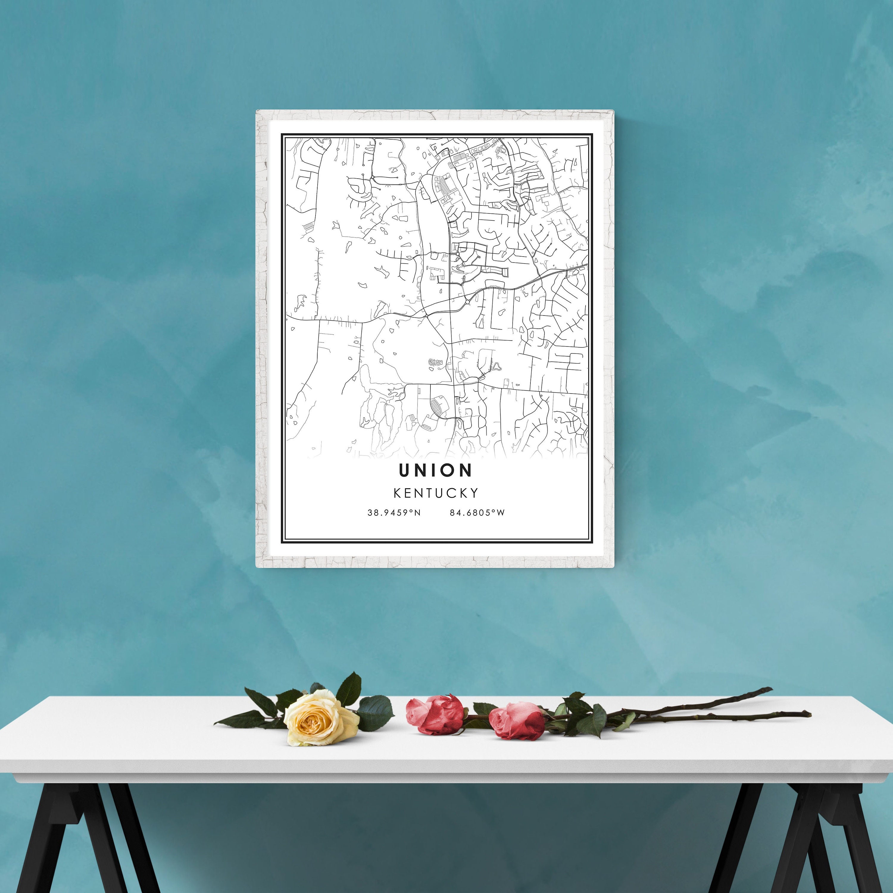 Union map print poster canvas Union Street map Kentucky | Etsy