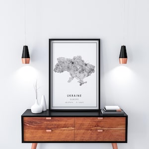 Ukraine Country Map Print Poster Canvas | Ukraine Country Road Map ...