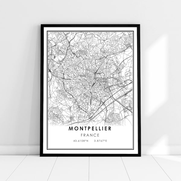 Montpellier Map Poster - Etsy