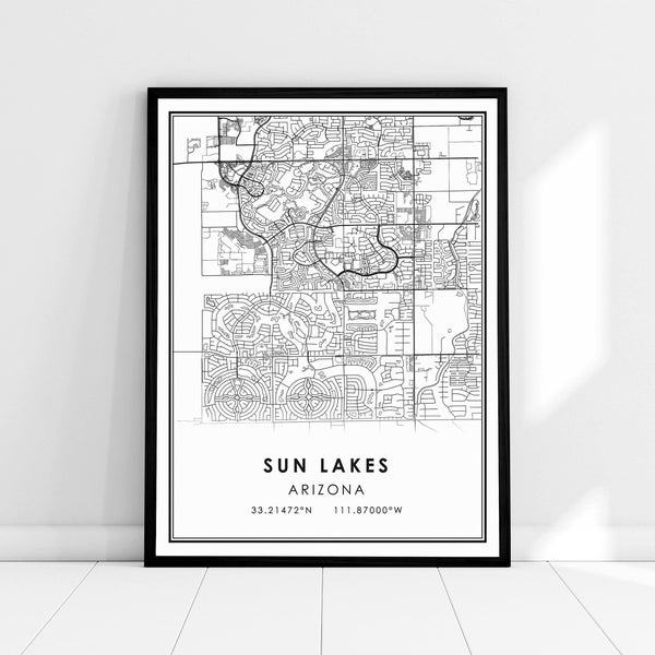 Sun Lakes Map Poster - Etsy