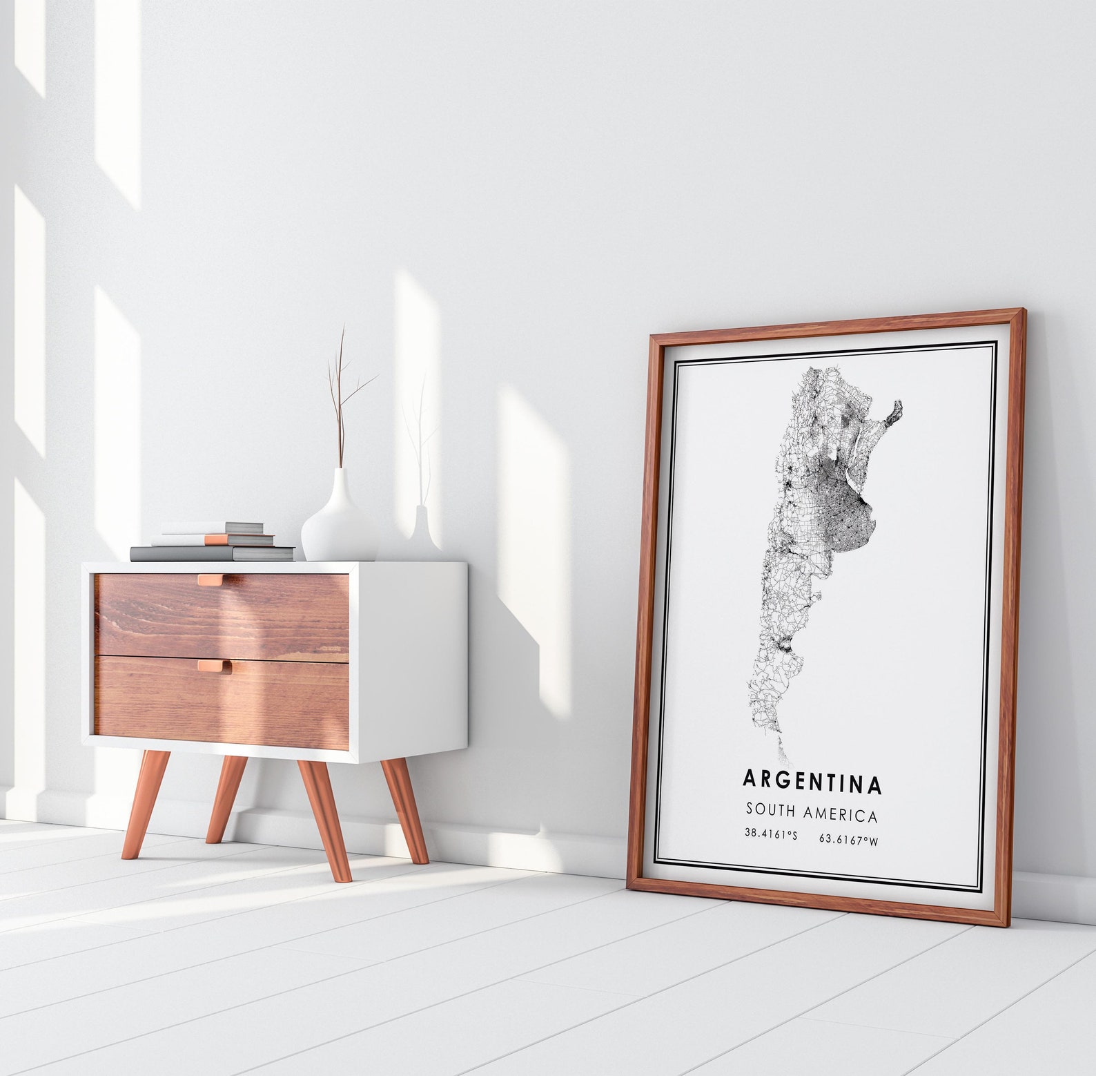 Argentina Country Map Print Poster Canvas South America - Etsy