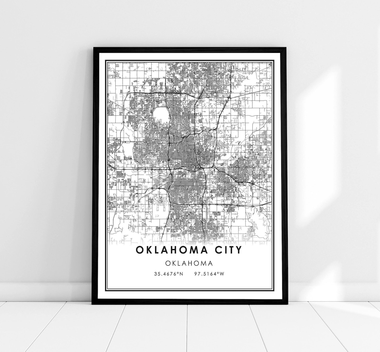 Oklahoma City Map Print Poster Canvas Oklahoma Map Print - Etsy