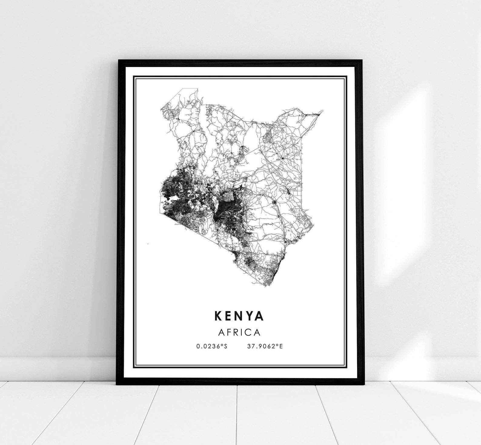 Kenya Map Print Poster Canvas | Africa Map Print Poster Canvas | Kenya ...