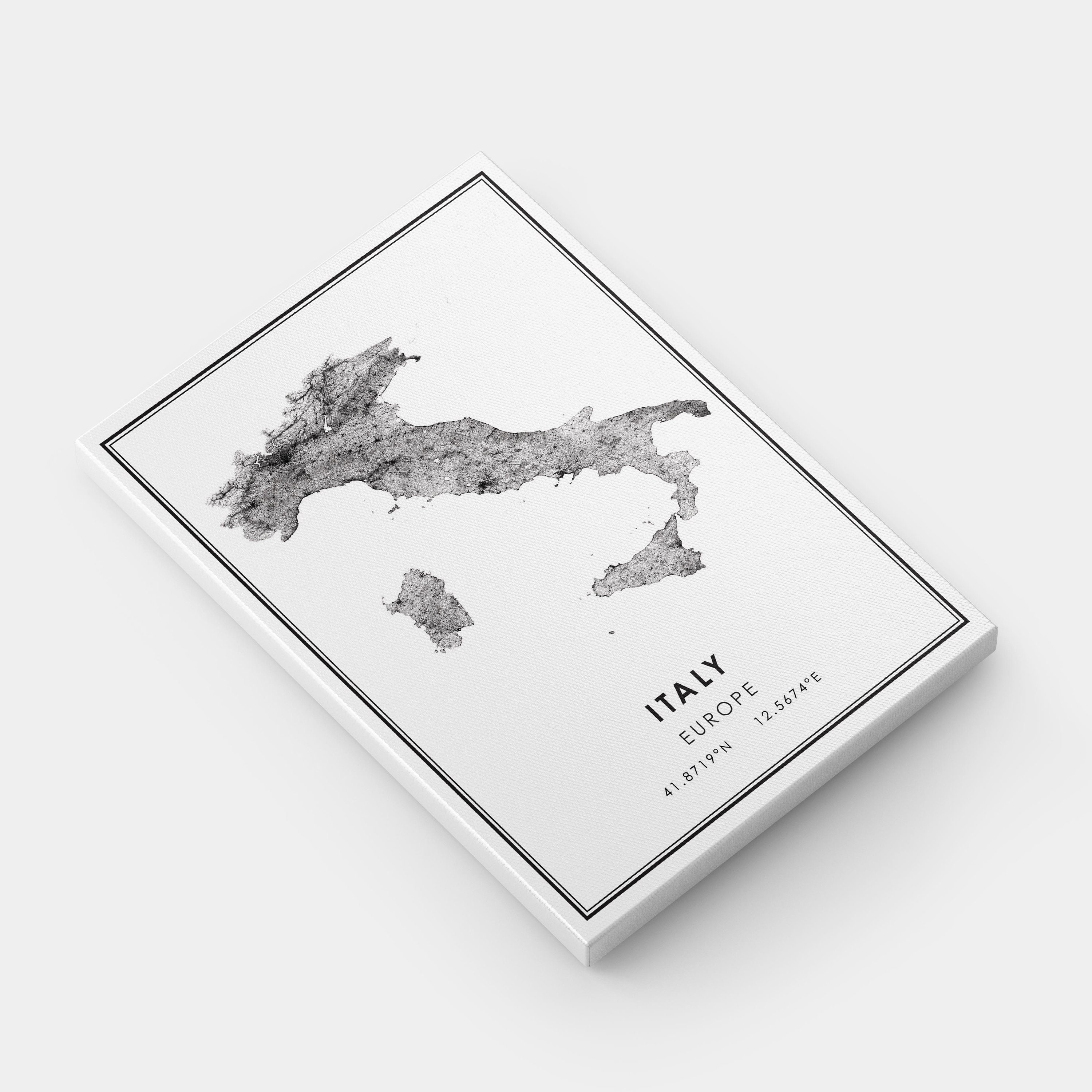 Italy Country Map Print Poster Canvas Italy Country Road Map | Etsy