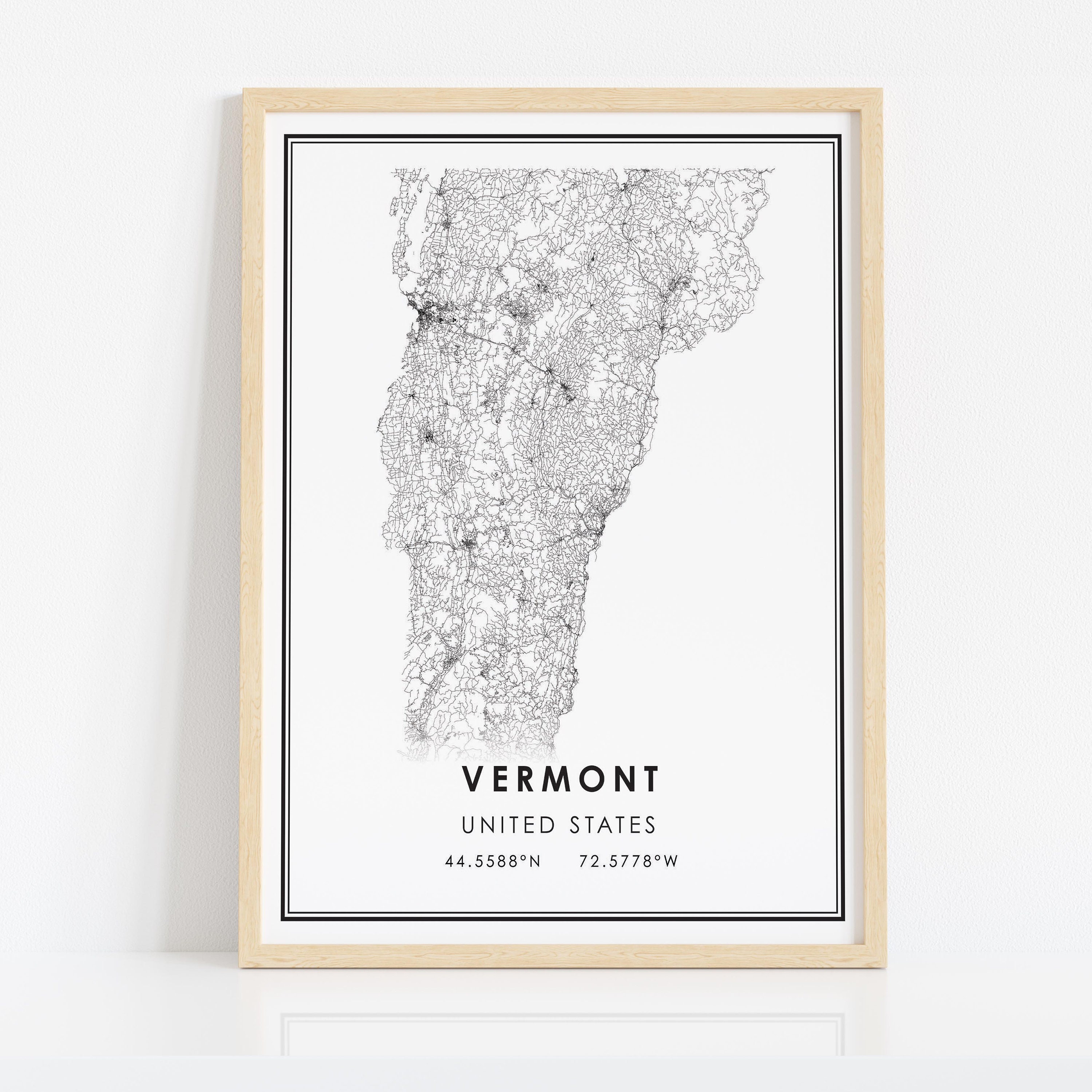 Vermont United States Map Print Poster Canvas Vermont United - Etsy