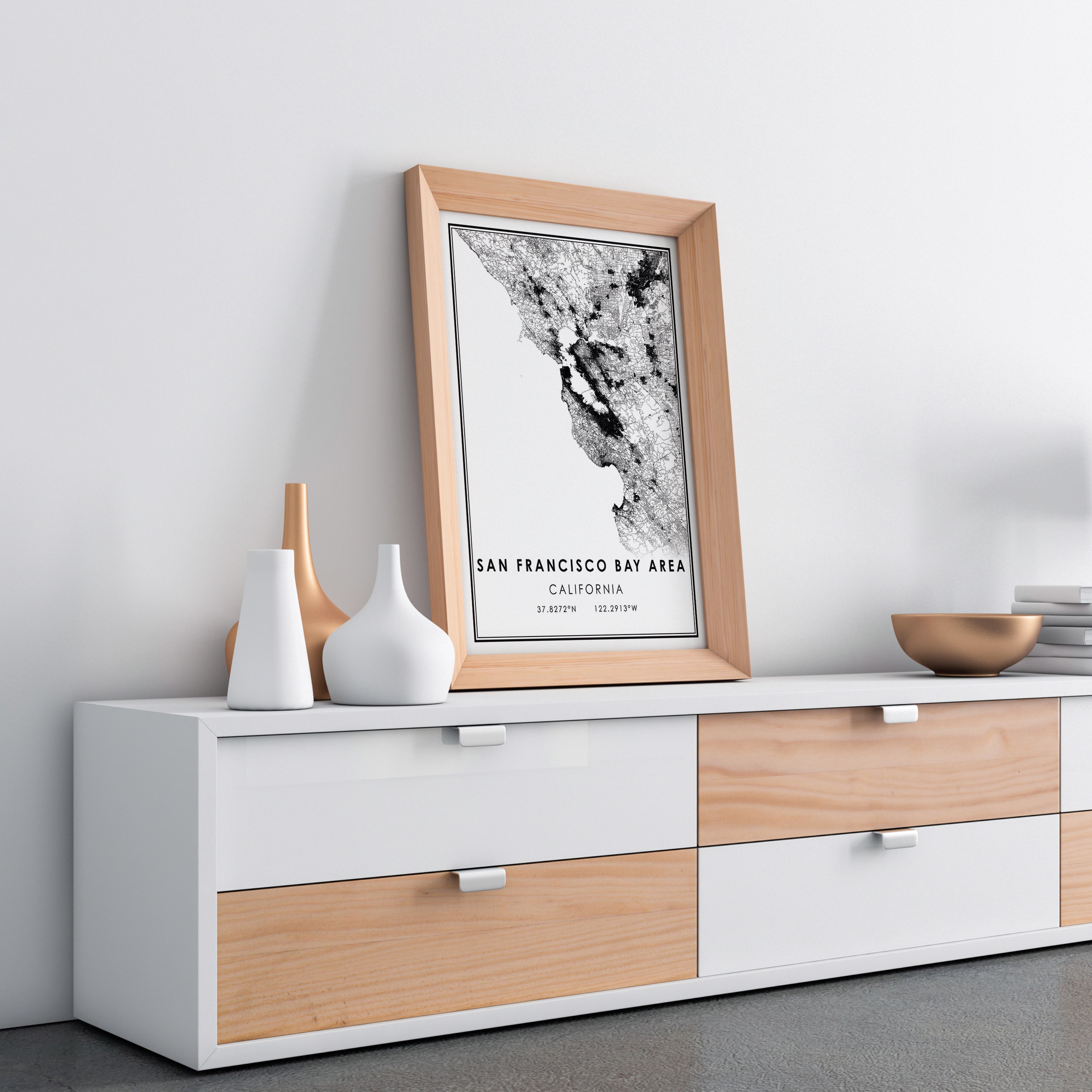 San Francisco Bay Area Map Print Poster Canvas | California Map Print ...